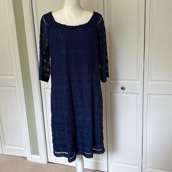 Rabbit Rabbit Rabbit | Dresses | Blue Sheath Lace Dress Scoop Neck 34 ...